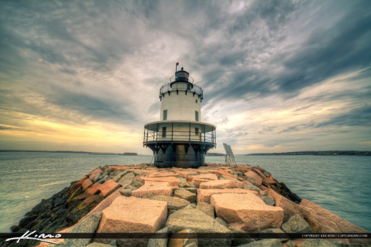 South Portland Maine at the Spring Point Ledge Lighthouse | Royal Stock ...