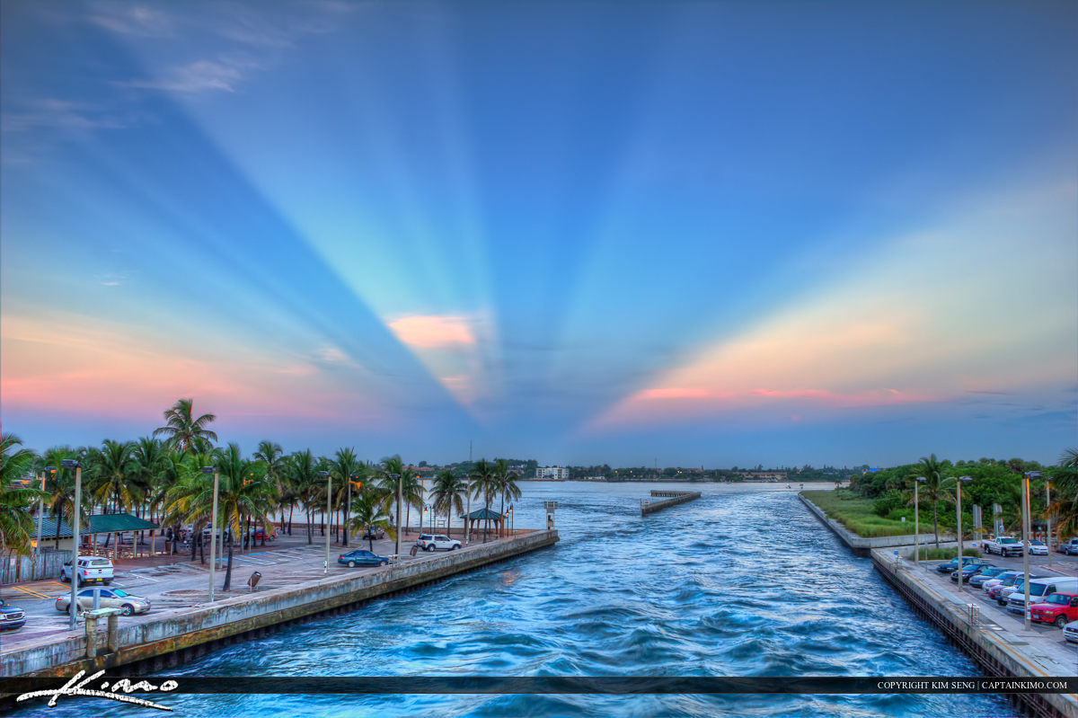 Boynton Beach Inlet Jetty Blue Light Ray | Royal Stock Photo