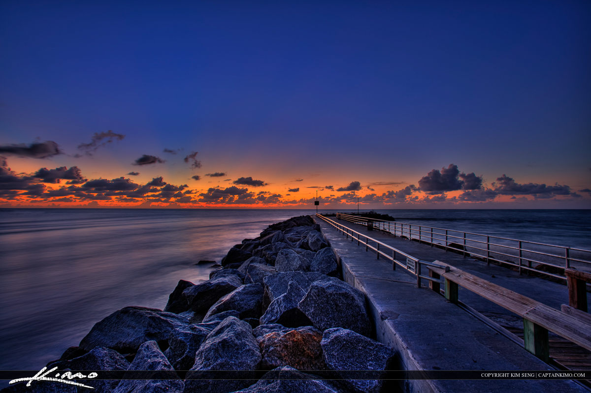 Jupiter Inlet Jetty Early Blue Morning Sunrise Jupiter Florida | Royal ...