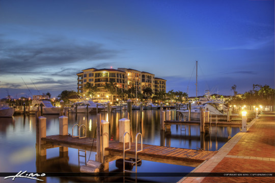 Boat dock in Jupiter Florida at the River walk Marina | Royal Stock Photo