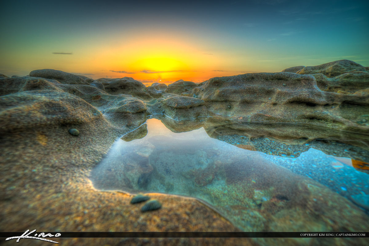 Florida Beach Sunrise Low on Rocks | Royal Stock Photo