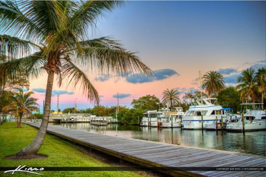 Boca Raton Florida Sunset at Waterway | Royal Stock Photo