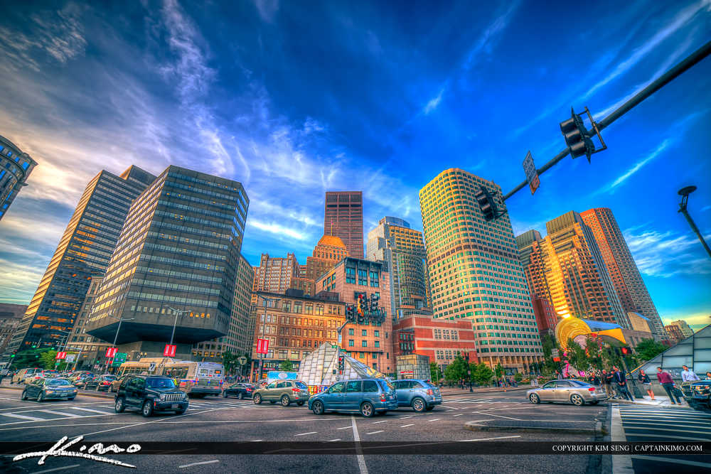 Downtown Boston Traffic at Street | Royal Stock Photo