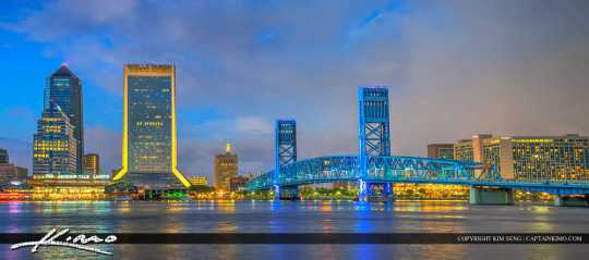 Jacksonville Skyline Florida Duval County Bridge to Downtown | Royal ...