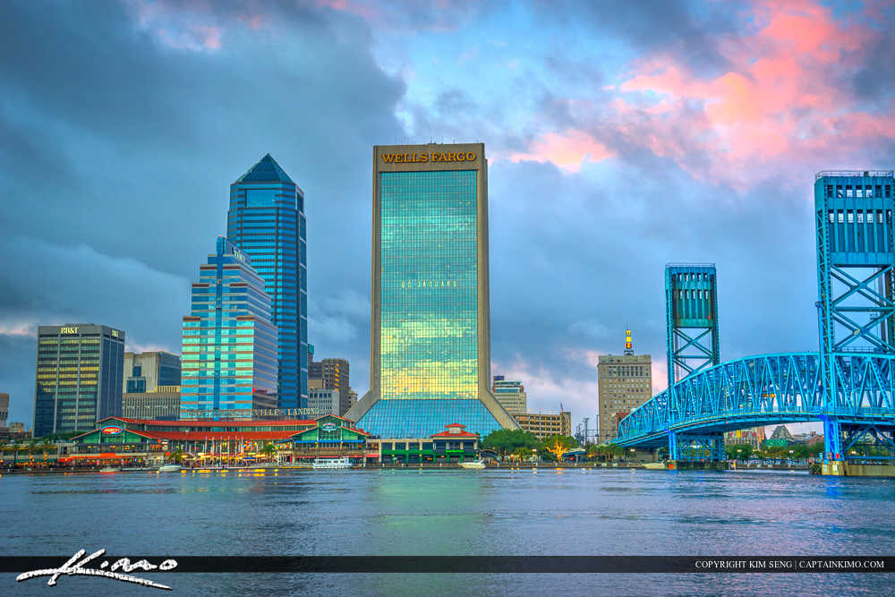 Jacksonville Skyline Florida Duval County Building and Bridge | Royal ...