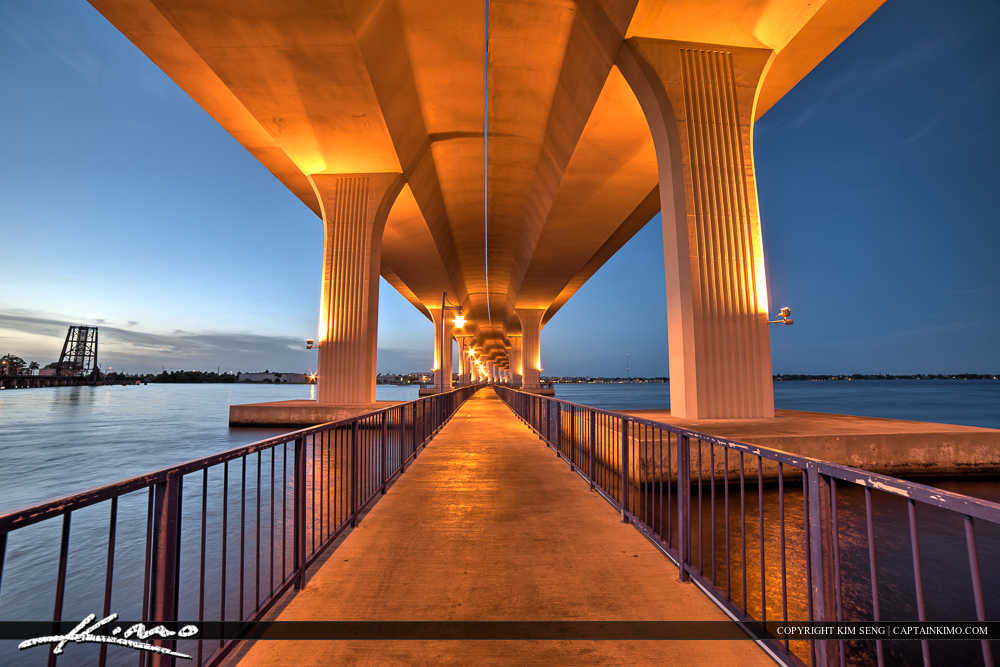 Roosevelt Bridge Stuart Florida at Fishing Pier | Royal Stock Photo