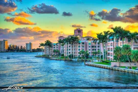 Boca Raton Condos along the Waterway | Royal Stock Photo