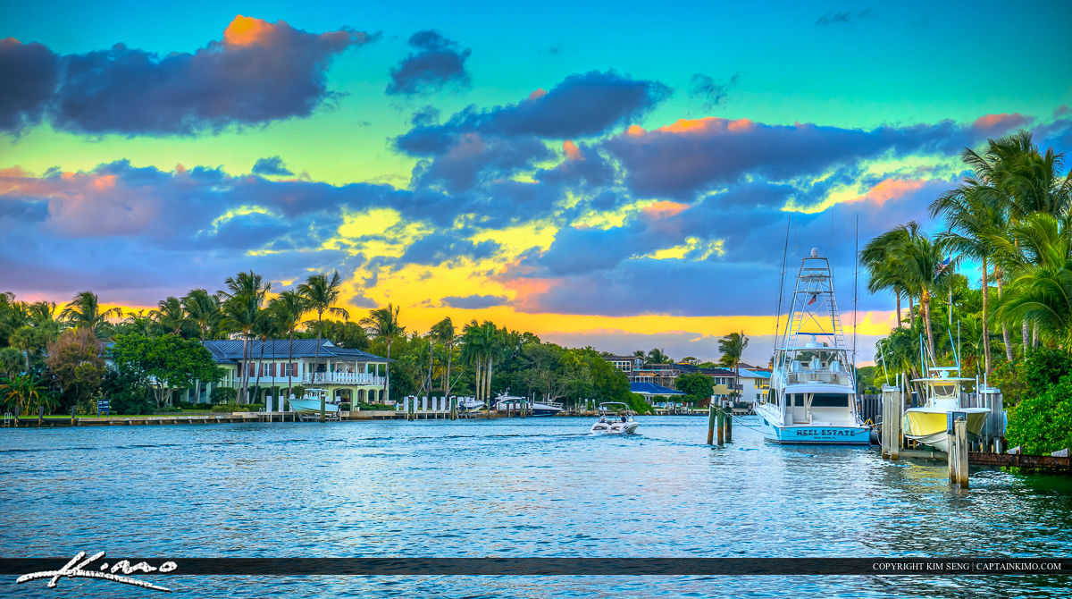 Boca Raton Waterfront Propety Home along Intracoastal | Royal Stock Photo