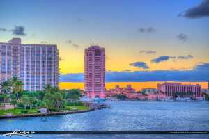 Boca Raton Pink Building along Lake | Royal Stock Photo