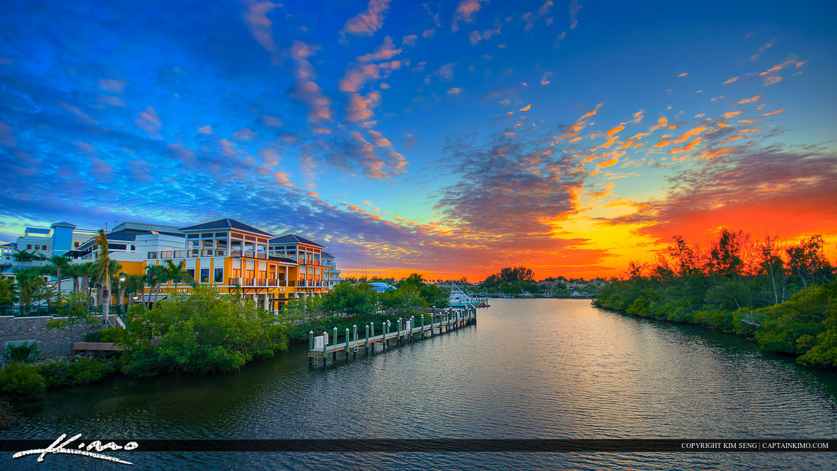 Harborside Place Sunset Waterway at the Canal | Royal Stock Photo