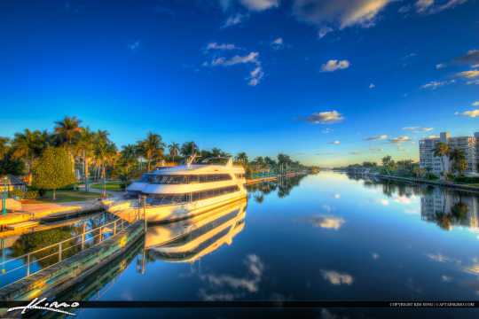 Delray Beach Florida Downtown Waterway Boat Tour | Royal Stock Photo