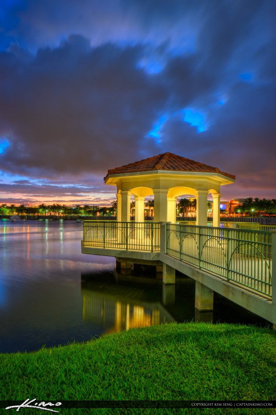Nighttime at the Gazebo Downtown at the Gardens | Royal Stock Photo