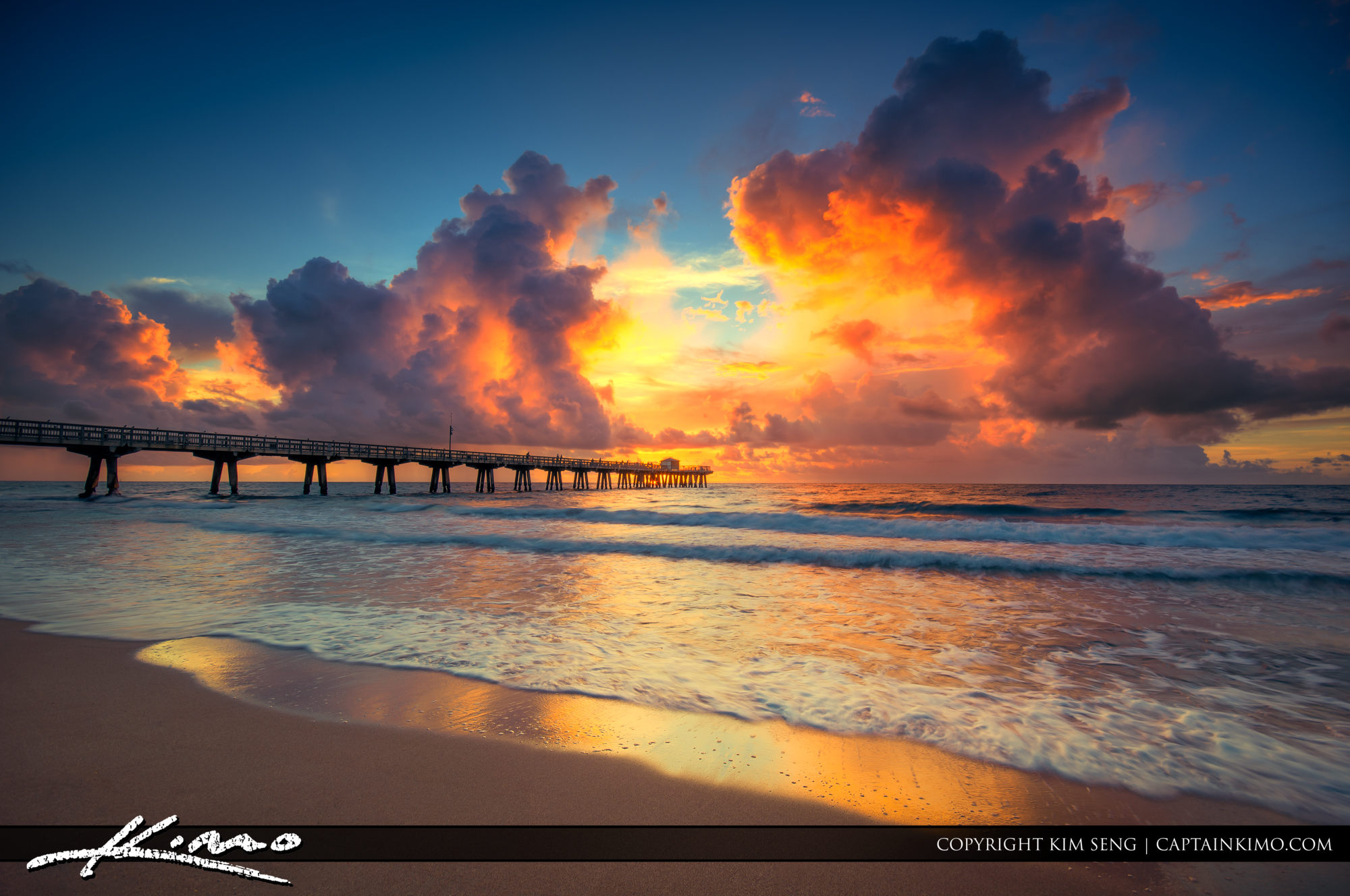 Sunrise Pompano Beach Pier Florida | Royal Stock Photo