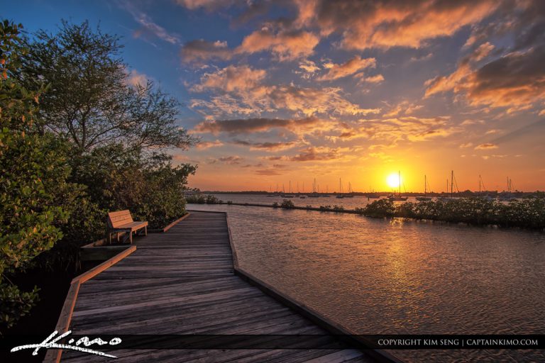 Boardwalk at Shepard Park Stuart Florida Sunset | Royal Stock Photo