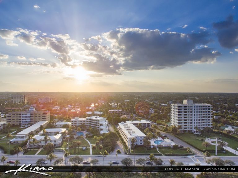 Delray Beach Aerial Over Waterway City Downtown | Royal Stock Photo