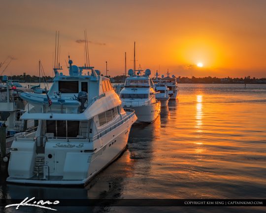 Sailors Return Sunset at Marina Stuart Florida | Royal Stock Photo