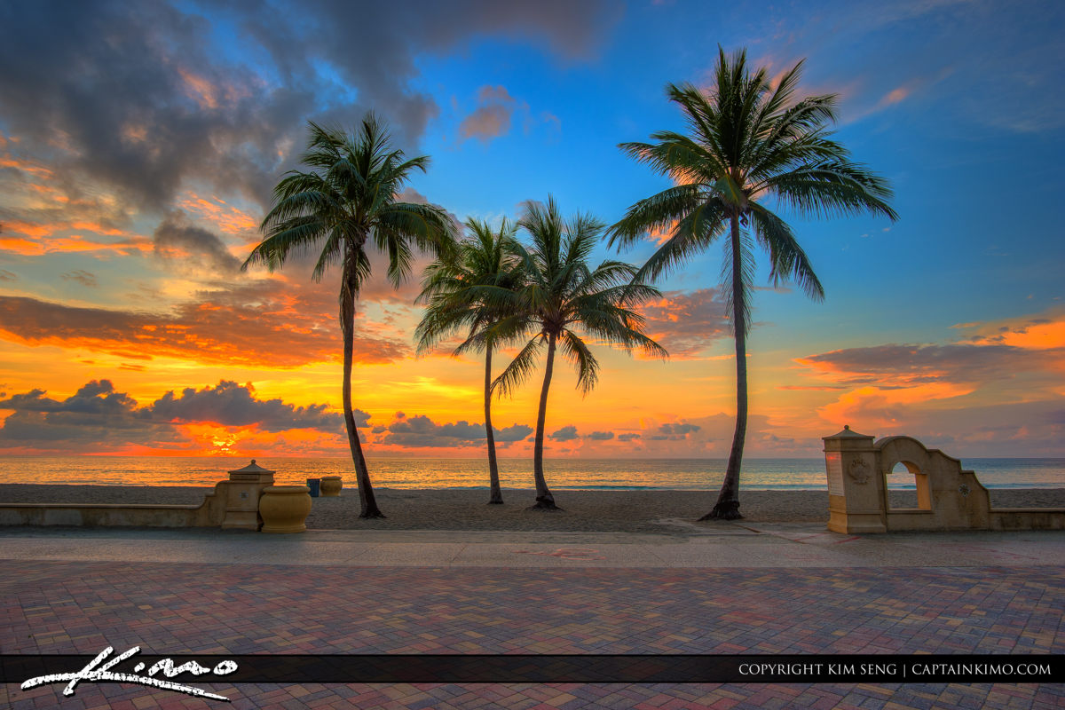 Hollywood Beach Colorful South Florida Sunrise at Broadwalk - Royal ...