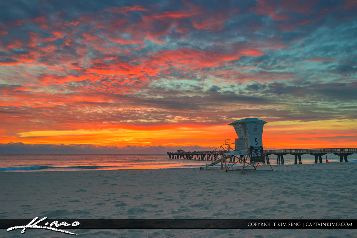 Pompano Beach Pier Lifeguard Towaer at Beach | Royal Stock Photo
