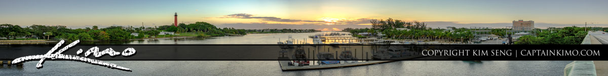 Jupiter Inlet Super wide Panoramic View Waterway | Royal Stock Photo
