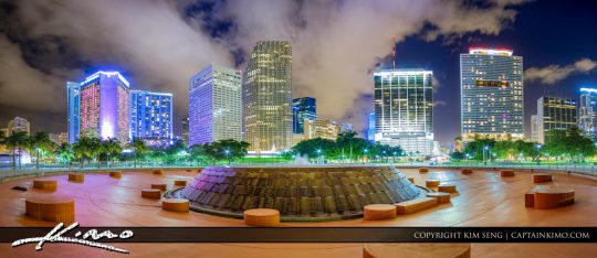 Bayfront Park Amphitheatre Downtown Miami Skyline Panorama | Royal ...