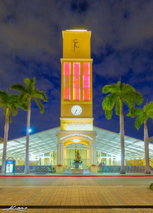 Mizner Park Downtown Night Life Boca Raton Florida | Royal Stock Photo