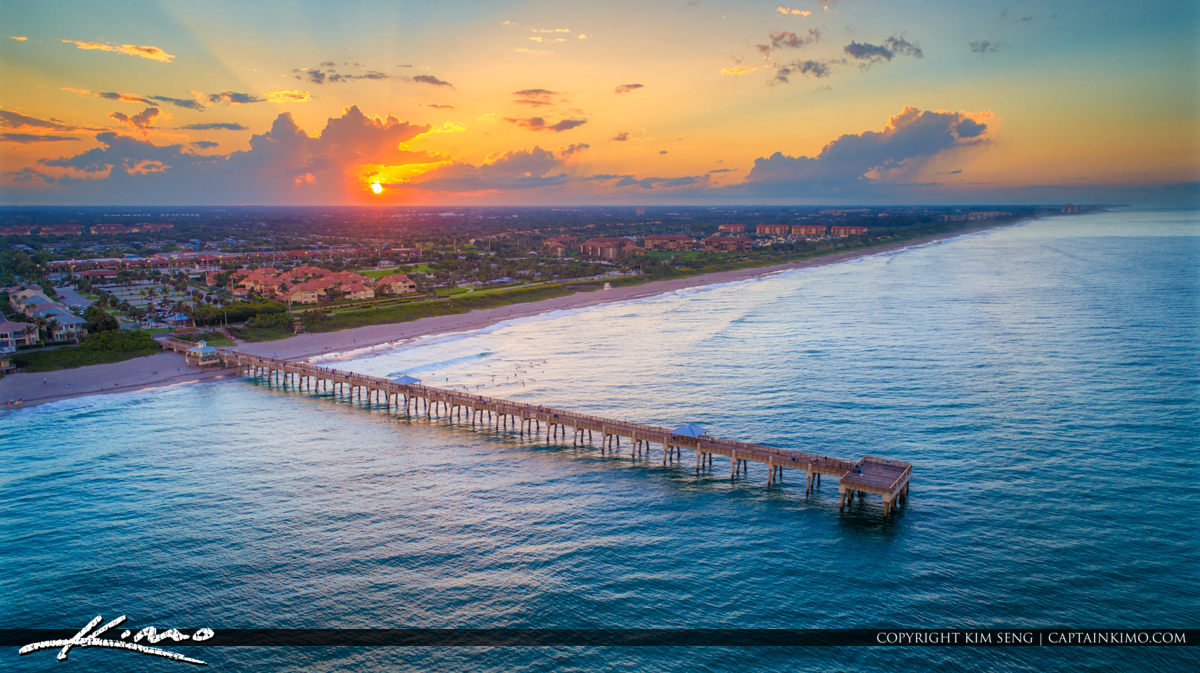 Juno Beach Pier Aerial | Royal Stock Photo