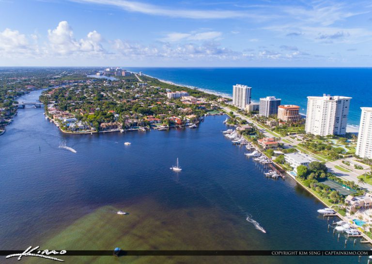 Boca Raton Florida Aerial from Park Lake and Inlet | Royal Stock Photo