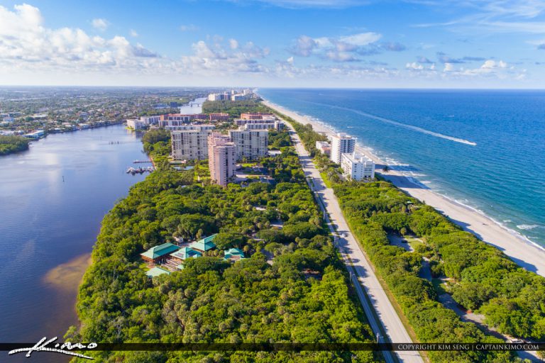 Boca Raton Florida Aerial from Park Lake and Inlet | Royal Stock Photo