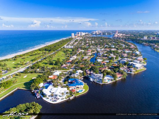 Boca Raton Florida Aerial from Park Lake and Inlet | Royal Stock Photo