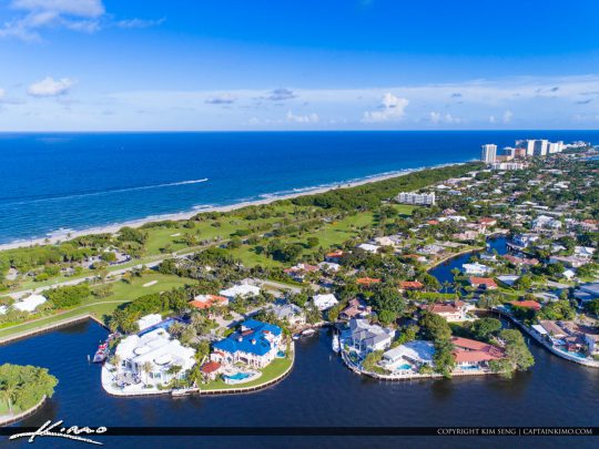 Boca Raton Florida Aerial from Park Lake and Inlet | Royal Stock Photo