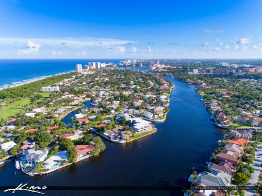 Boca Raton Florida Aerial from Park Lake and Inlet | Royal Stock Photo