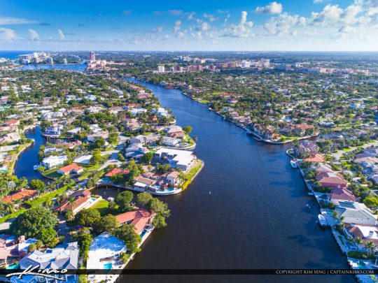 Boca Raton Florida Aerial from Park Lake and Inlet | Royal Stock Photo