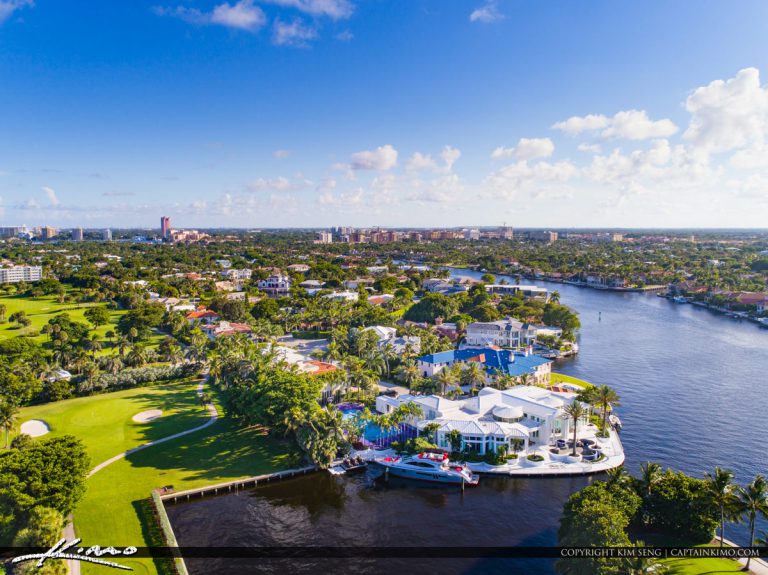 Boca Raton Florida Aerial from Park Lake and Inlet | Royal Stock Photo
