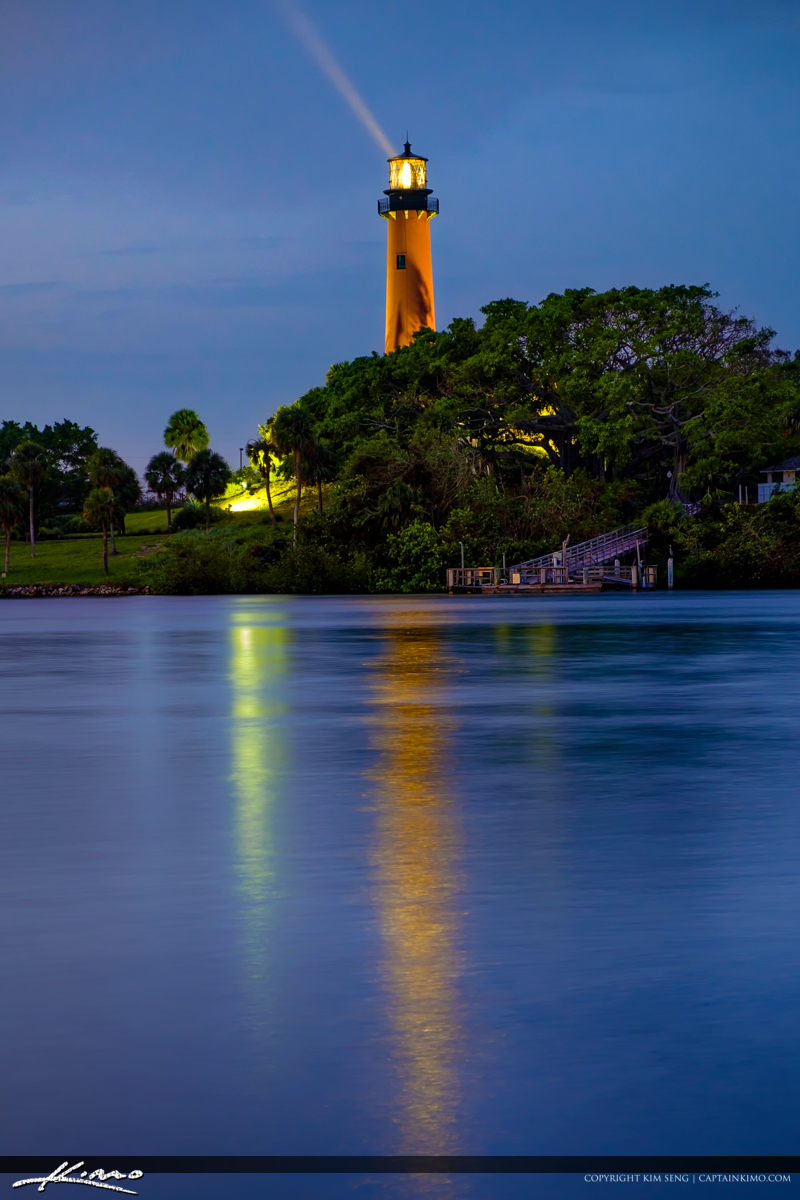 Jupiter Lighthouse Blue Water and Rays | Royal Stock Photo