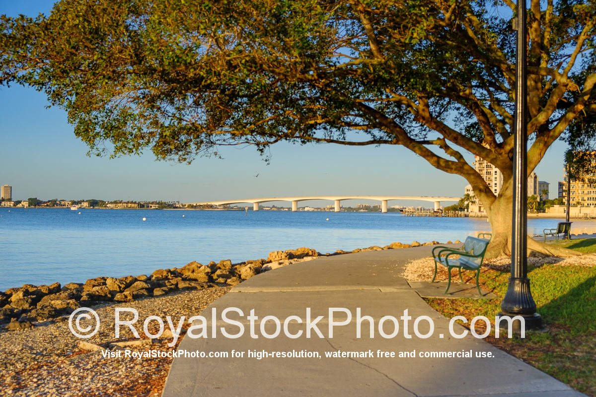 Sarasota Bayfront John RIngling Causeway - Royal Stock Photo