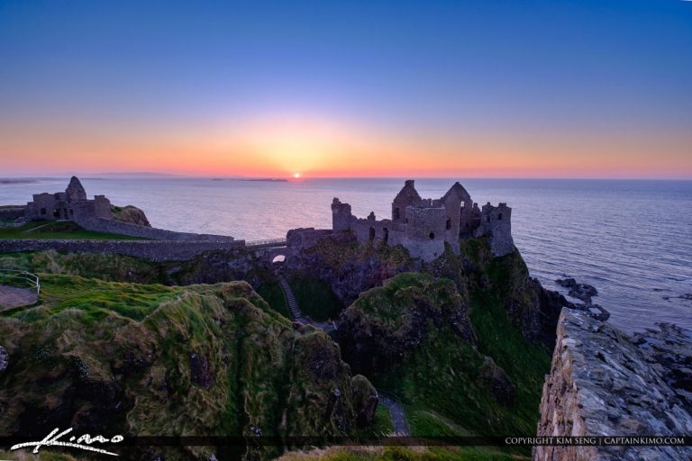 Dunluce Castle Northern Ireland Sunset at the Castle | Royal Stock Photo