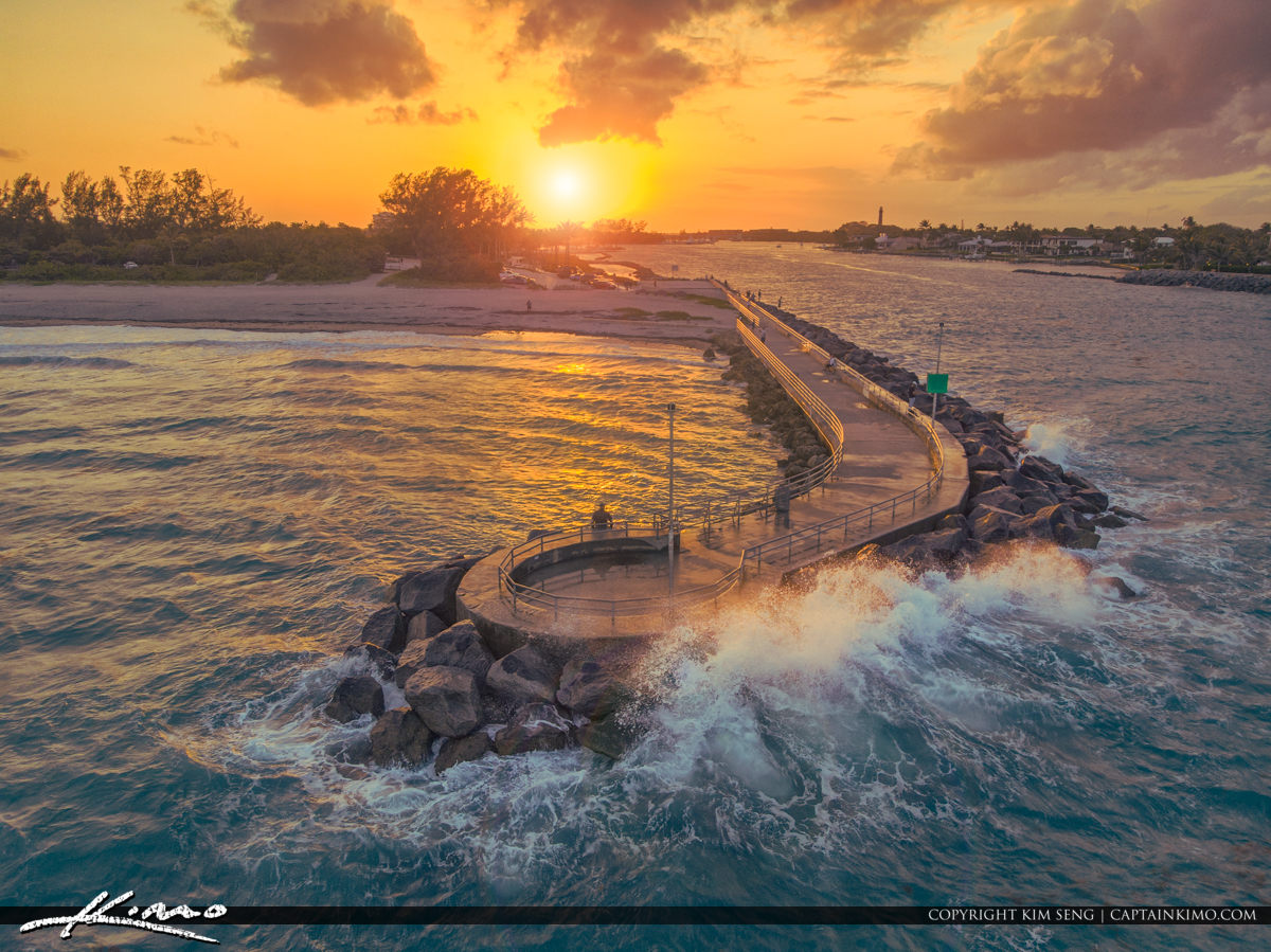 Jupiter Inlet Sunset Waiting for You Mavic Air HDR Photo | Royal Stock ...