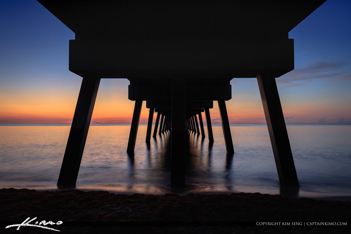 Sunrise from Under the Juno Beach Pier Florida | Royal Stock Photo