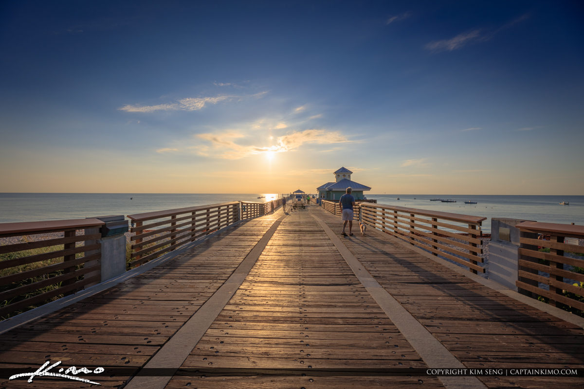 Sunrise Bright Morning at Juno Beach Pier | Royal Stock Photo