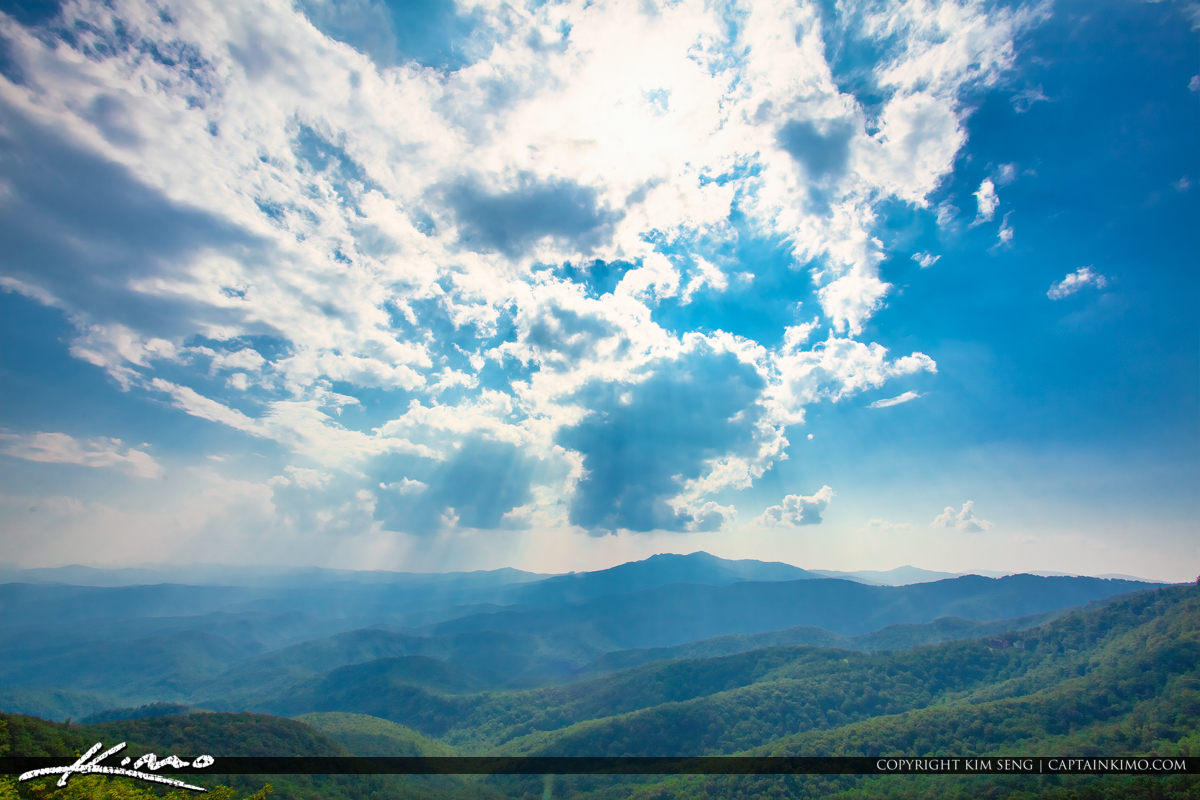 The Blowing Rock Mountain View Blue Sky Clouds | Royal Stock Photo
