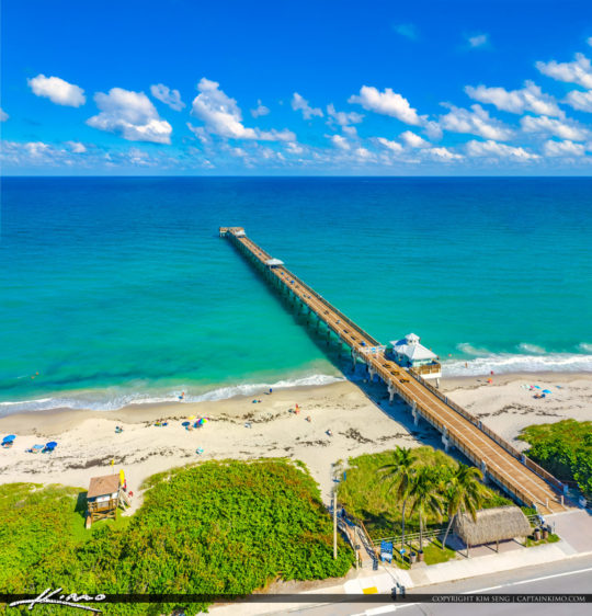 Aerial Photo Blue Water at Juno Pier Instagram Square | Royal Stock Photo