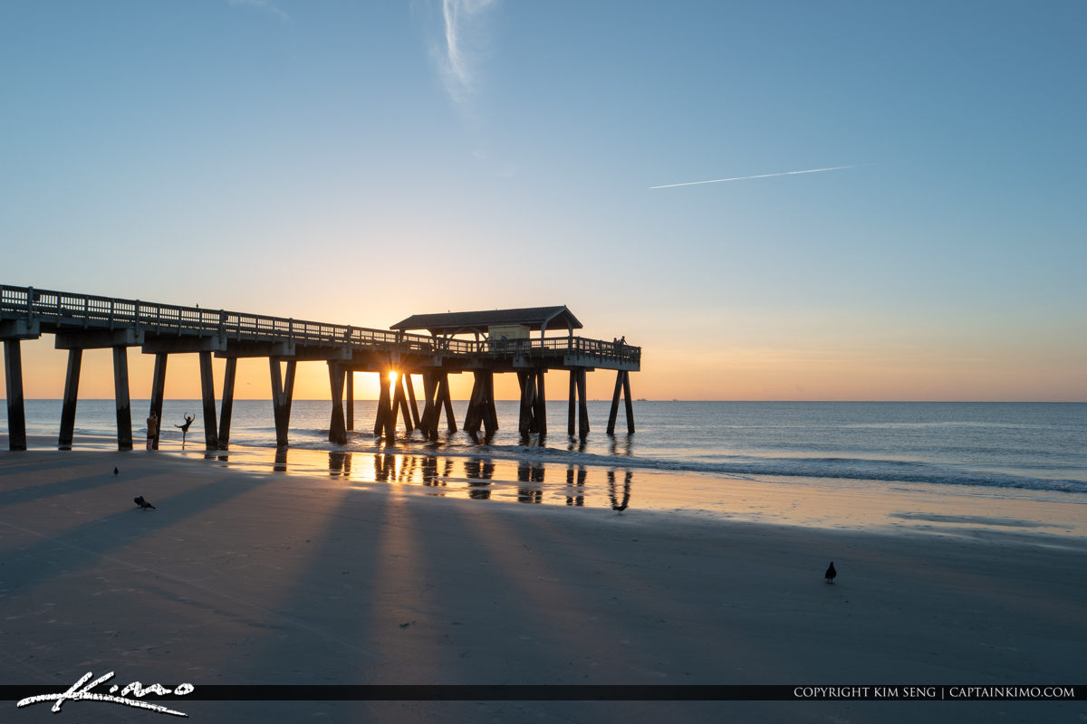 Tybee Beach Pier Sunrise Tybee Island Georgia | Royal Stock Photo