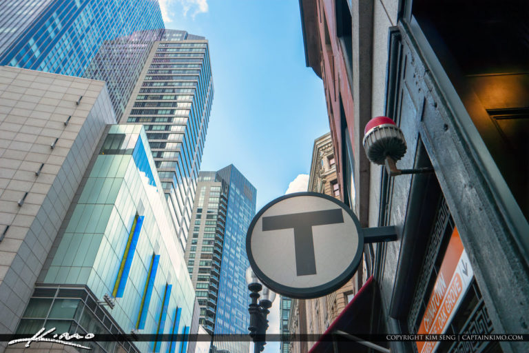 The T Subway Sign Downtown Boston Massachusetts | Royal Stock Photo