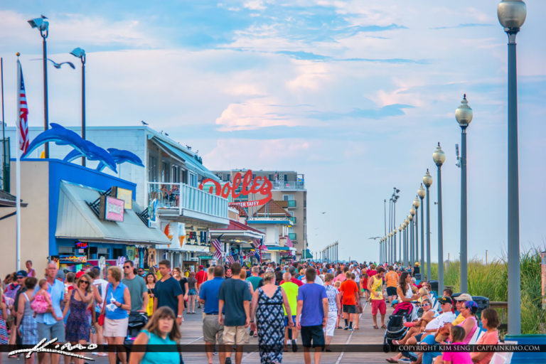 People on Boardwalk Rehoboth Beach Delaware | Royal Stock Photo