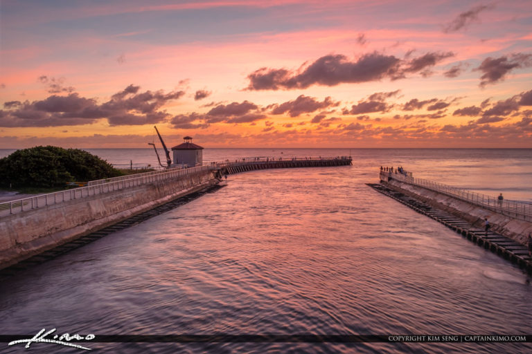 Boynton Beach Inlet Pump House Sunrise | Royal Stock Photo