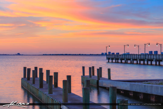 Jensen Beach Causeway Park and Bridge Fishing Pier - Royal Stock Photo