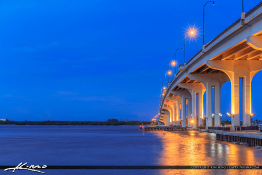 Jensen Beach Causeway Park and Bridge Fishing Pier - Royal Stock Photo