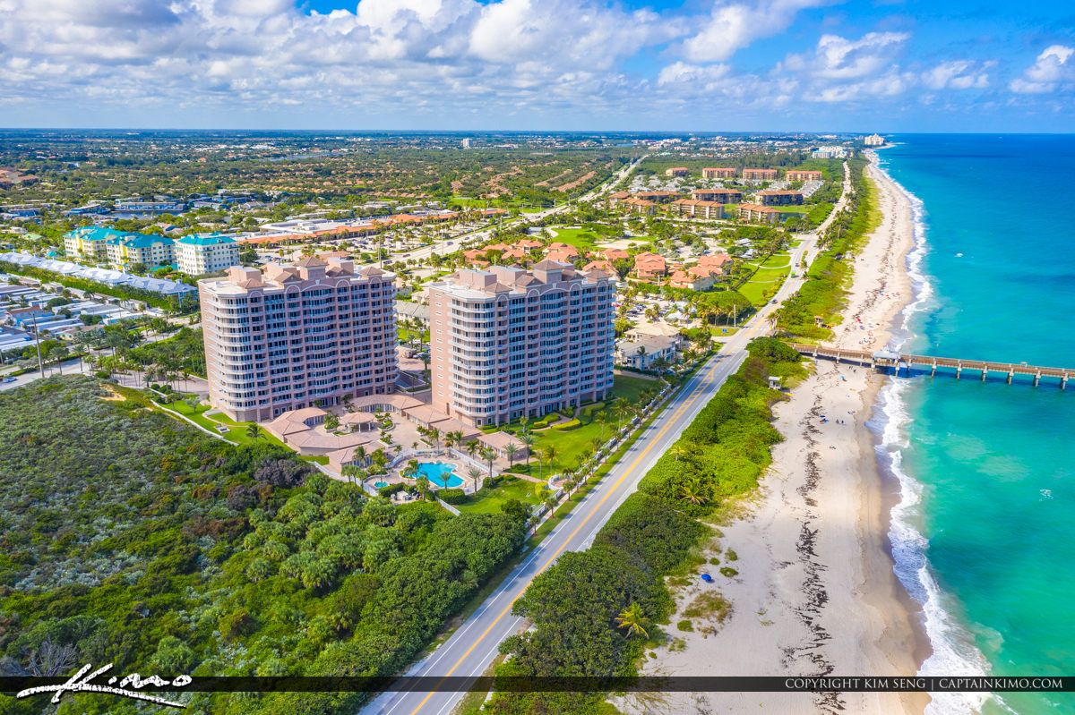 Juno Beach Florida Aerial at the Pier | Royal Stock Photo