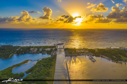 Boynton Beach Florida Inlet Aerial Waterway Sunrise | Royal Stock Photo Boynton Beach Florida Inlet Aerial Waterway Sunrise | Royal Stock Photo