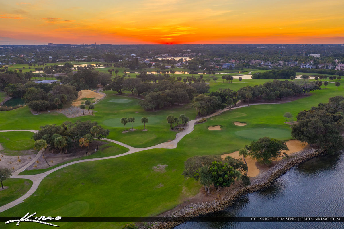 Golf Course Sunset Florida | Royal Stock Photo